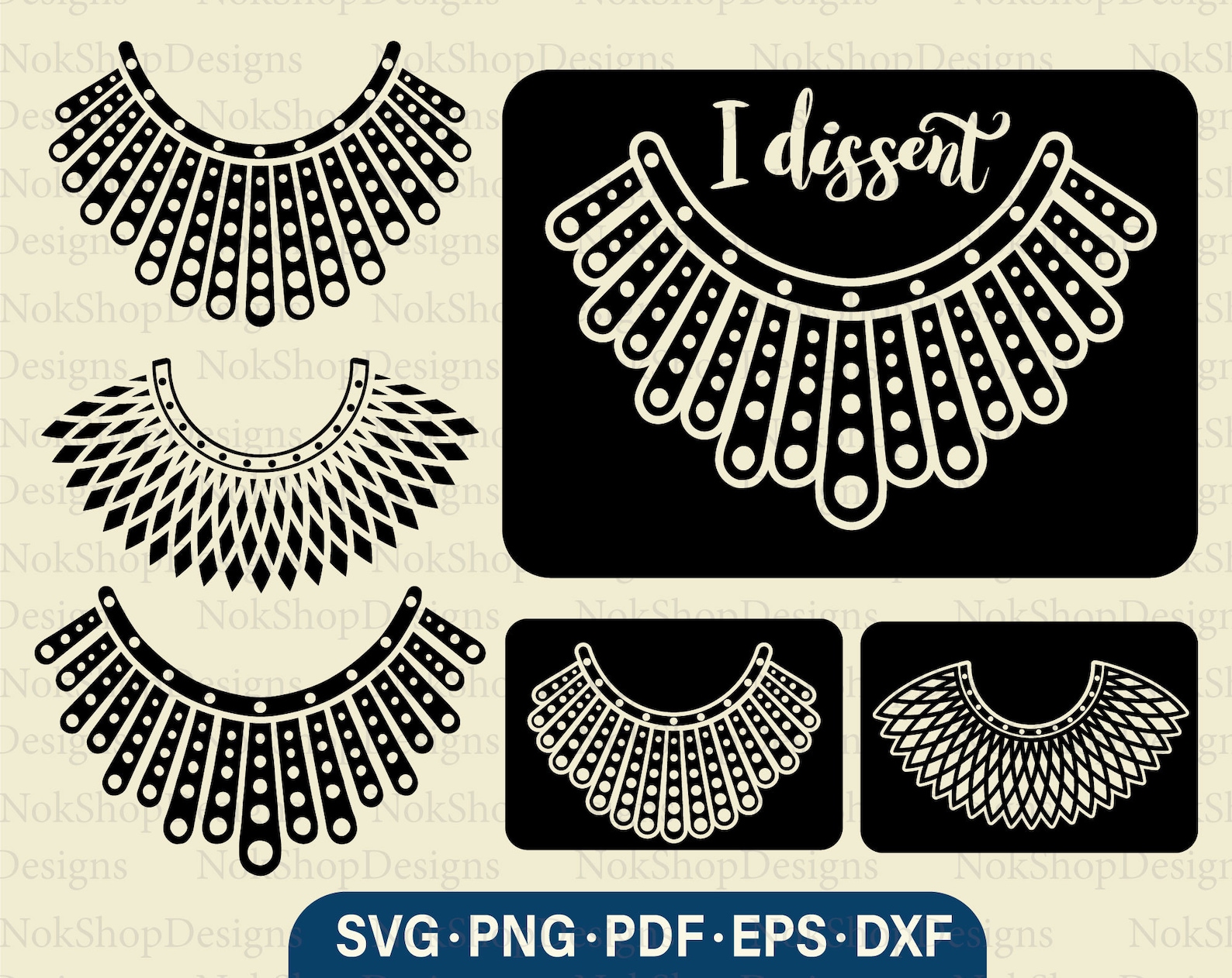 6 Collar Svg Bundle Cut Files for Cricut & Silhouette I - Etsy