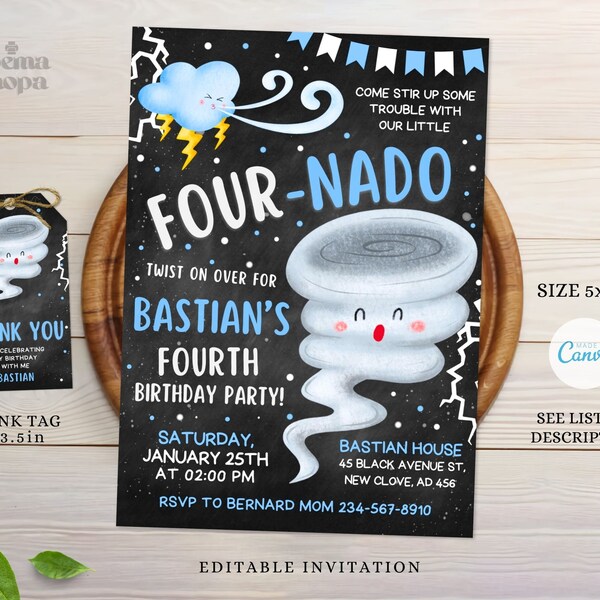 Tornado Birthday Invitations - Etsy