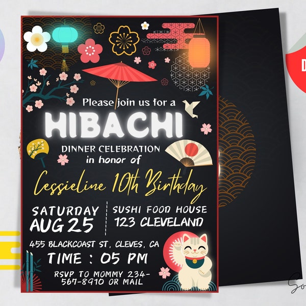 Japanese Theme Party Invitation - Etsy
