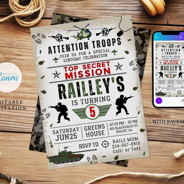 Military Birthday - Etsy