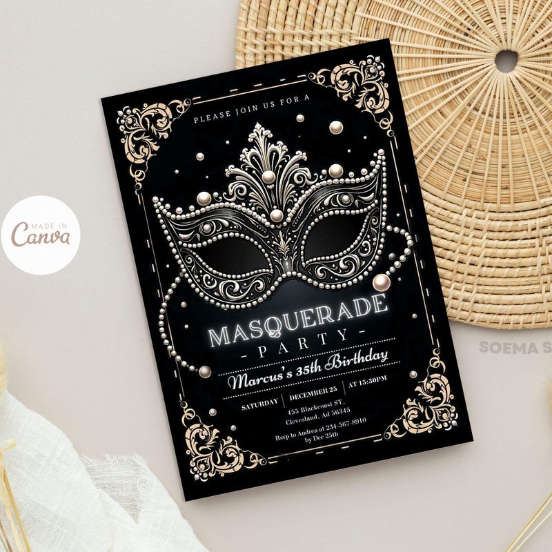 Masquerade Invitation - Etsy