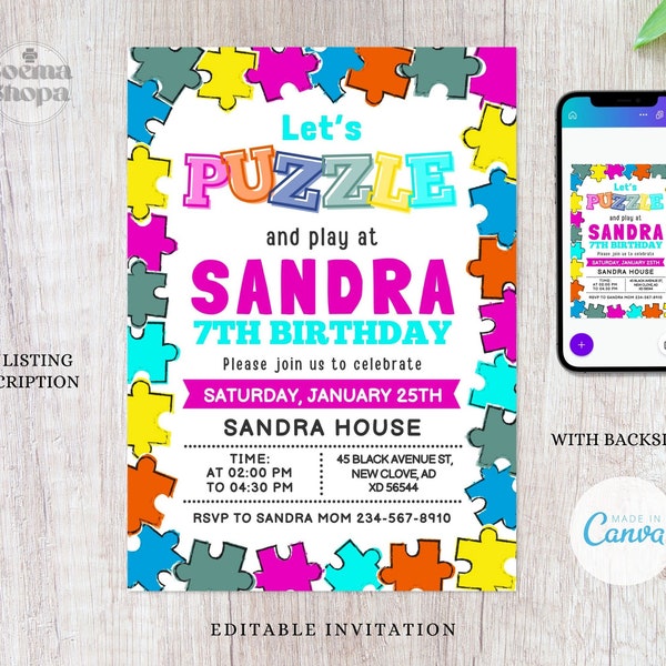 Puzzle Invitation - Etsy