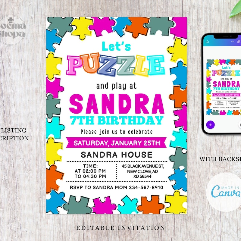 Puzzle Invitation - Etsy