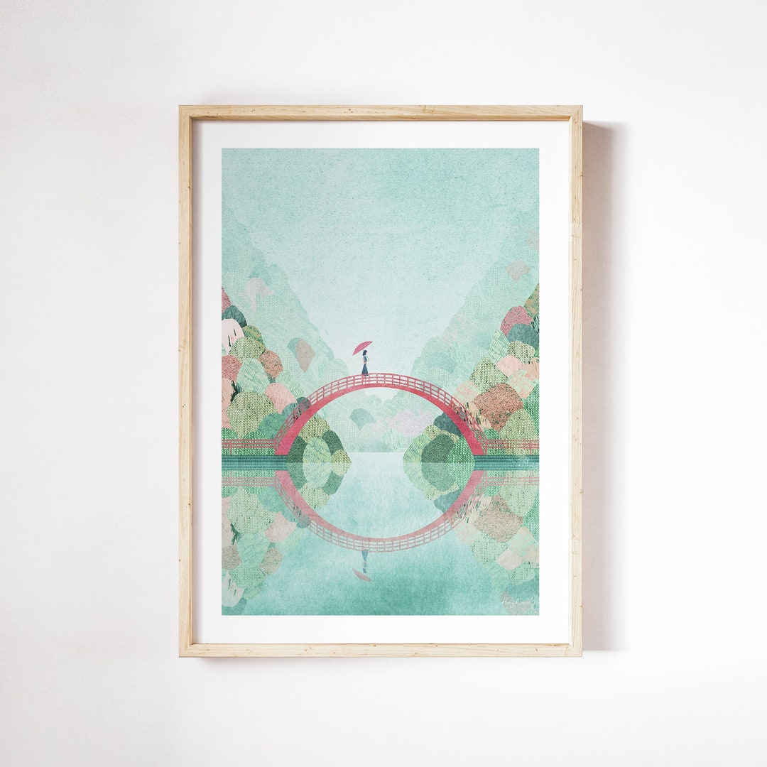 Japan Print by Henry Rivers | Japan Bridge Wall Art | Japan Art Poster ...