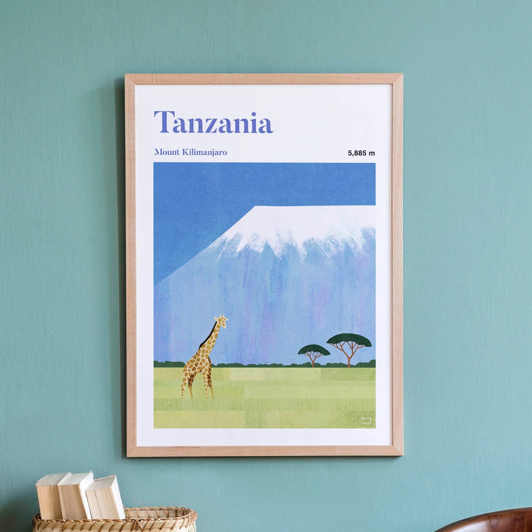 Tanzania Print by Henry Rivers | Mount Kilimanjaro Wall Art | Tanzania ...