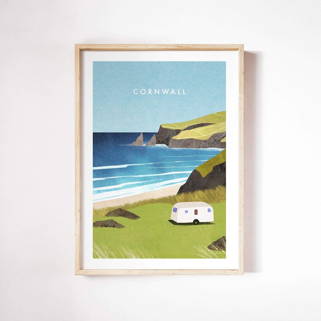 Cornwall, Caravan Print by Henry Rivers | Cornwall Wall Art Print | Art ...