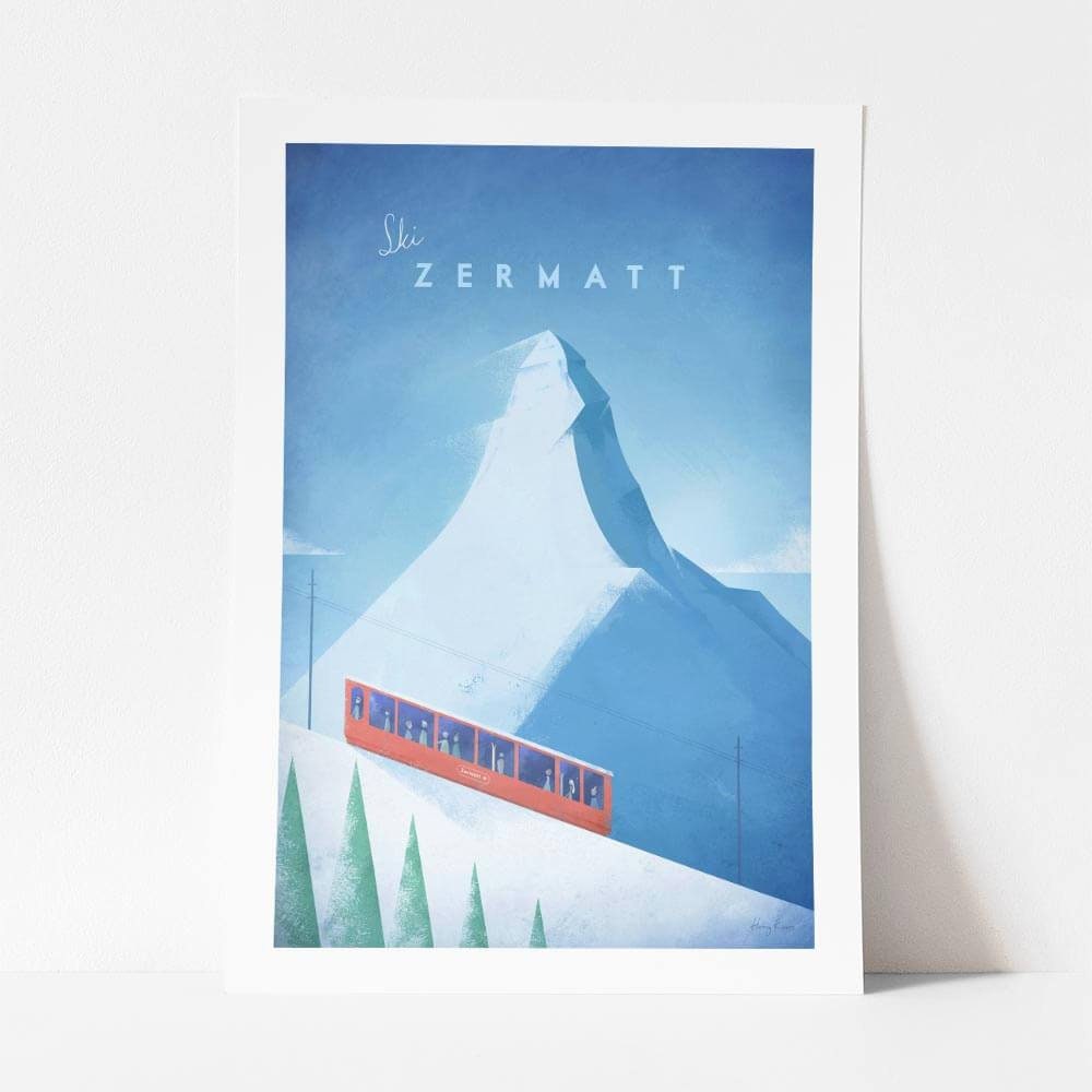 Zermatt Print by Henry Rivers | Zermatt Wall Art | Zermatt Art Poster ...