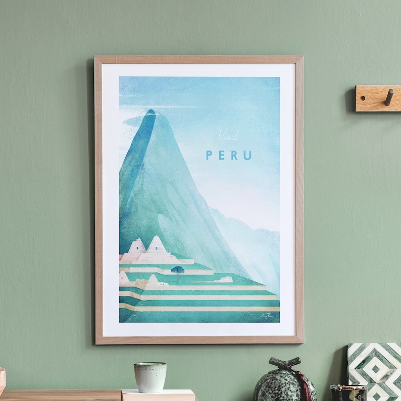 Peru Travel Poster Print by Henry Rivers | Machu Picchu Travel Wall Art ...