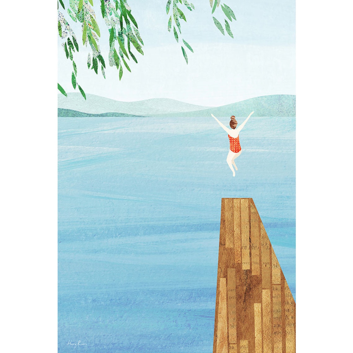 Wild Swim Print by Henry Rivers Lake Swim Wall Art Cold - Etsy