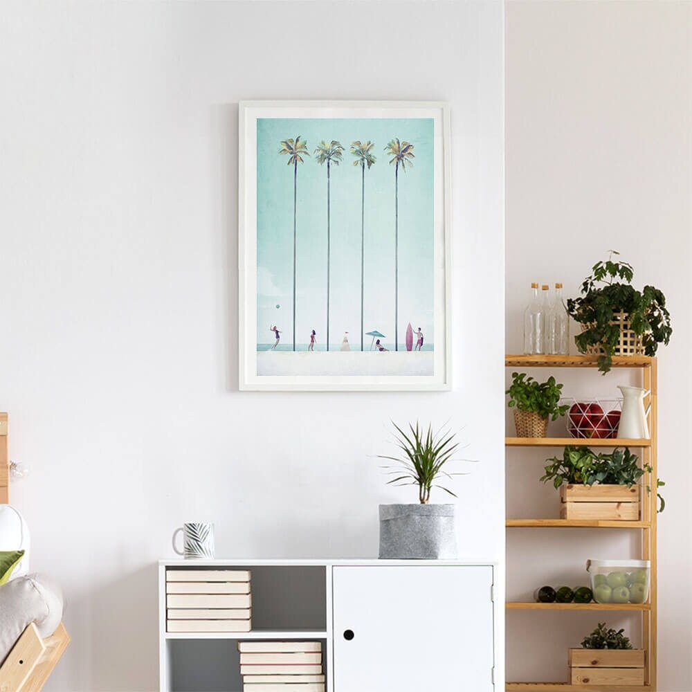 Palm Tree Beach Print by Henry Rivers | Palm Trees Wall Art | Beach Art ...