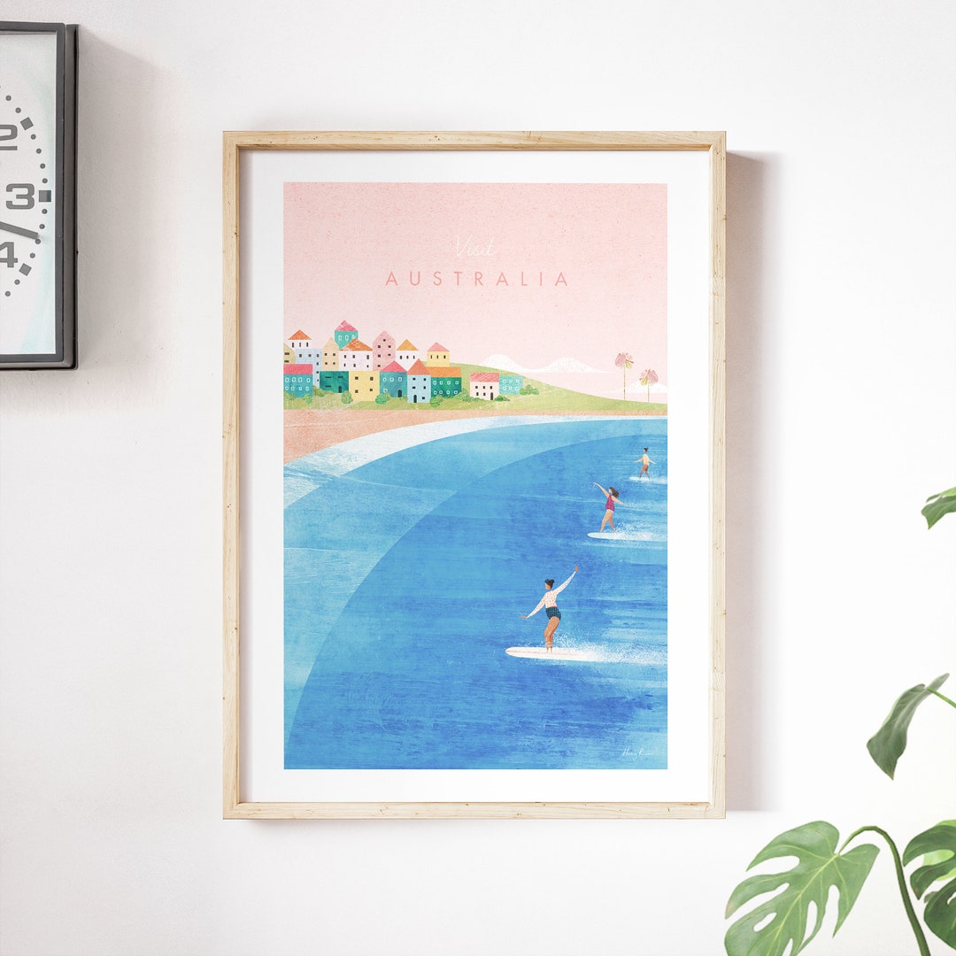 Australia Travel Poster Print by Henry Rivers | Australia Travel Wall ...