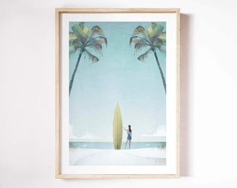 Beach Girl Poster - Etsy