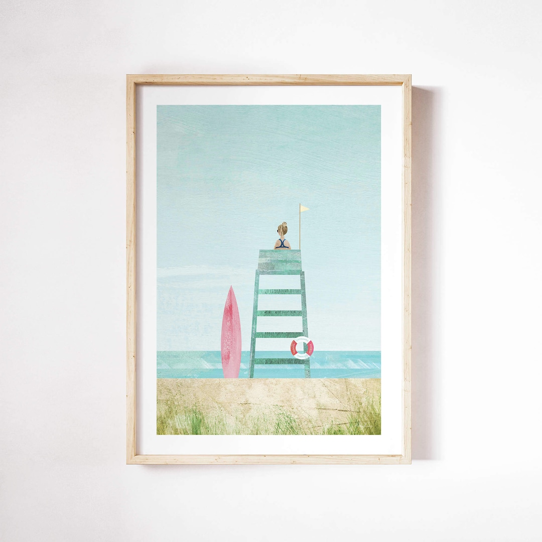 Lifeguard Print by Henry Rivers | Lifeguard Tower Wall Art | Lifeguard ...