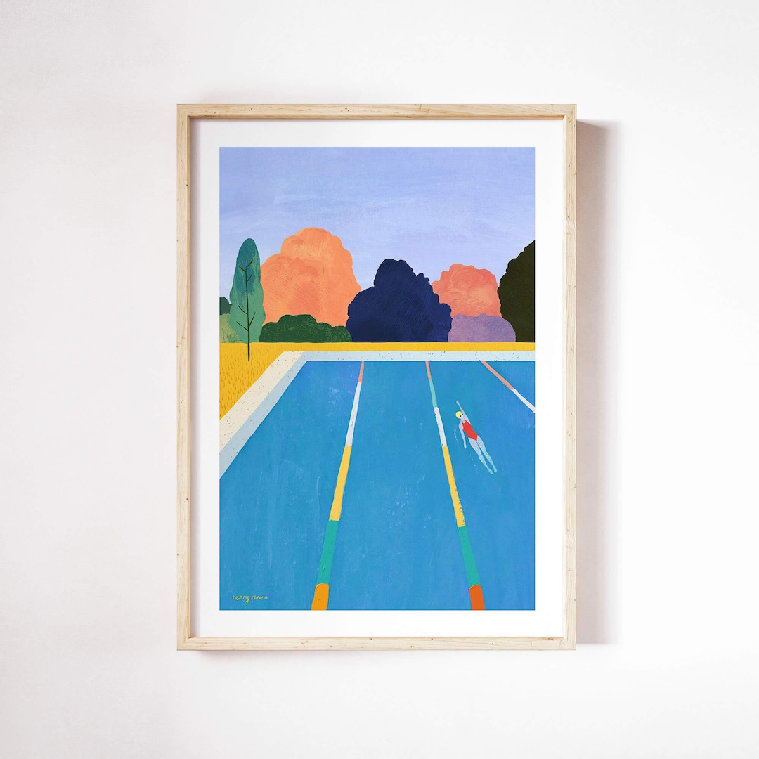 Lido Swimming Print by Henry Rivers | Outdoor Swimming Pool Lido Wall ...