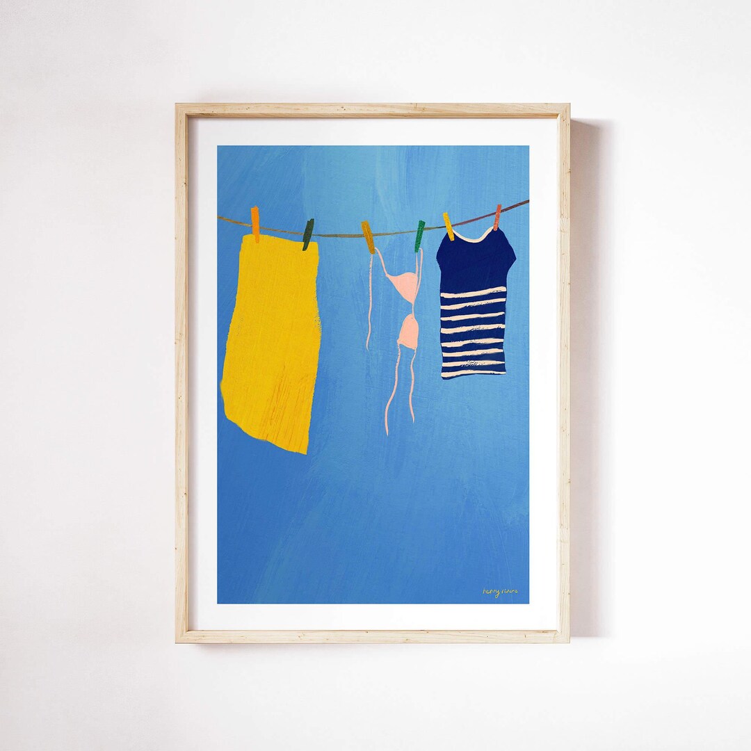 Laundry Print by Henry Rivers | Laundry on Clothes Line Wall Art Print ...