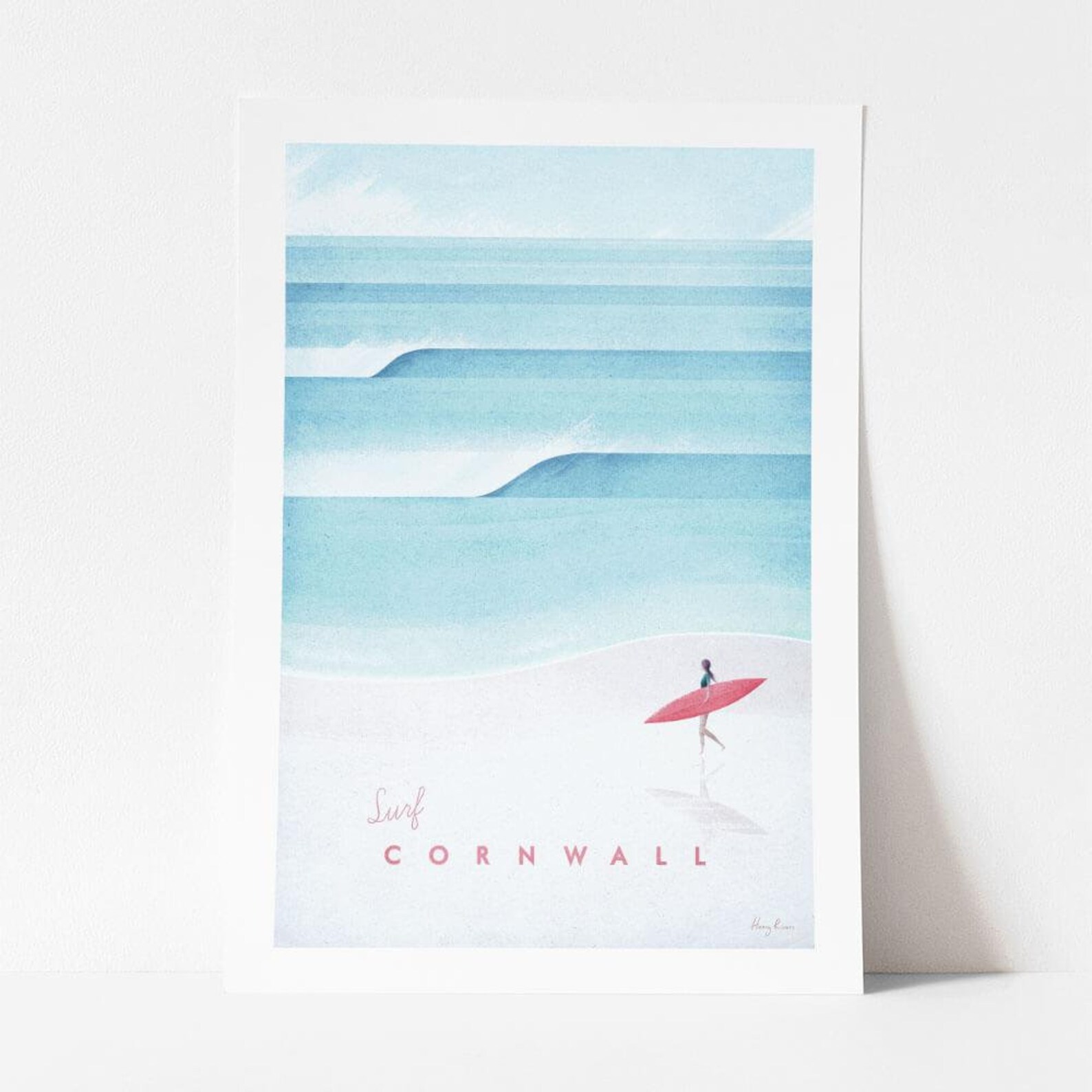 Cornwall Travel Poster Print by Henry Rivers | Surf Cornwall Travel ...