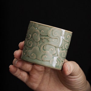 Chinese Ceramic Yue Kiln Celadon Handmade Yushang Xiangyun - Etsy
