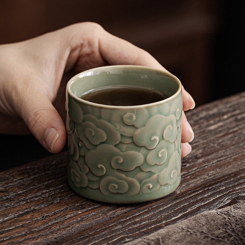Chinese Ceramic Yue Kiln Celadon Handmade Yushang Xiangyun - Etsy