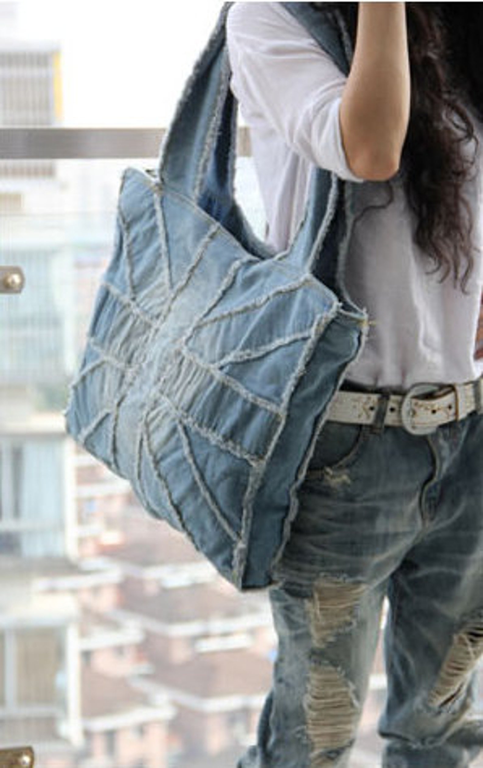 Ladies denim shoulder bag handbag shoulder bag | Etsy