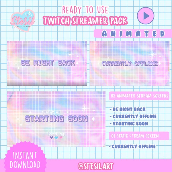Kawaii Plush Full Twitch Package - Etsy Canada