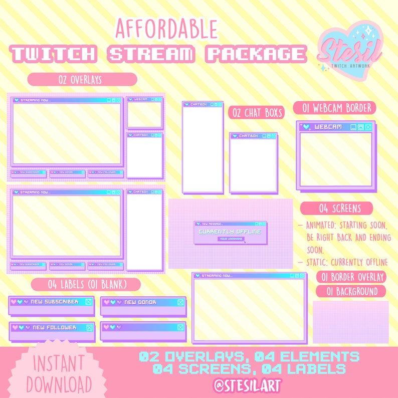AP-2 / AFFORDABLE and ANIMATED Twitch Stream Overlay Package / | Etsy