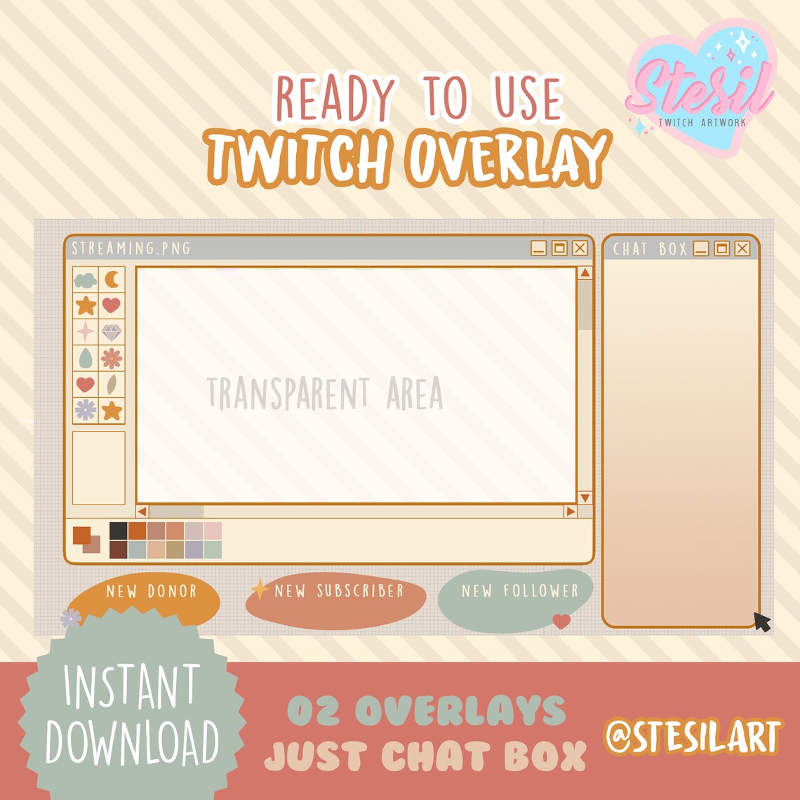 O-27 / 02 Twitch Overlay / Aesthetic / Kawaii / Streamer / - Etsy Canada
