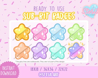 Rainbow Sub Badges | Etsy