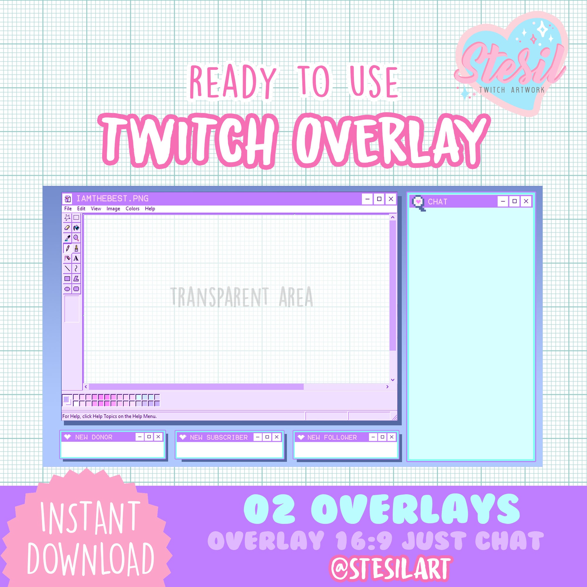 O-4 /02 Twitch Overlays / Aesthetic / Kawaii / Streamer / - Etsy