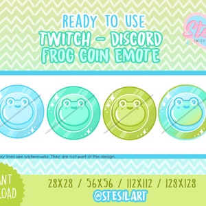 E-48 / Twitch and Discord Emotes 04 Pack / Frog Coin / Froggy / Channel ...