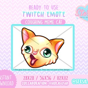 VE-30 / Twitch Emote / Poggers Coughing Meme Cat / Pastel / Kawaii ...