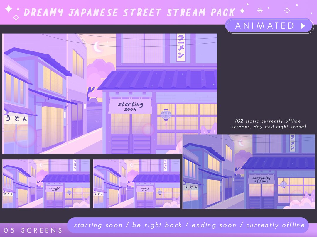 S-49 / Twitch Stream Screens / Dreamy Japanese Street Theme / Sakura ...