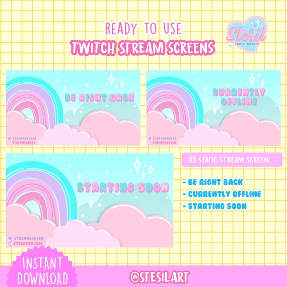 S-2 / Twitch Stream Screens Cute Sky / Aesthetic / Kawaii / - Etsy