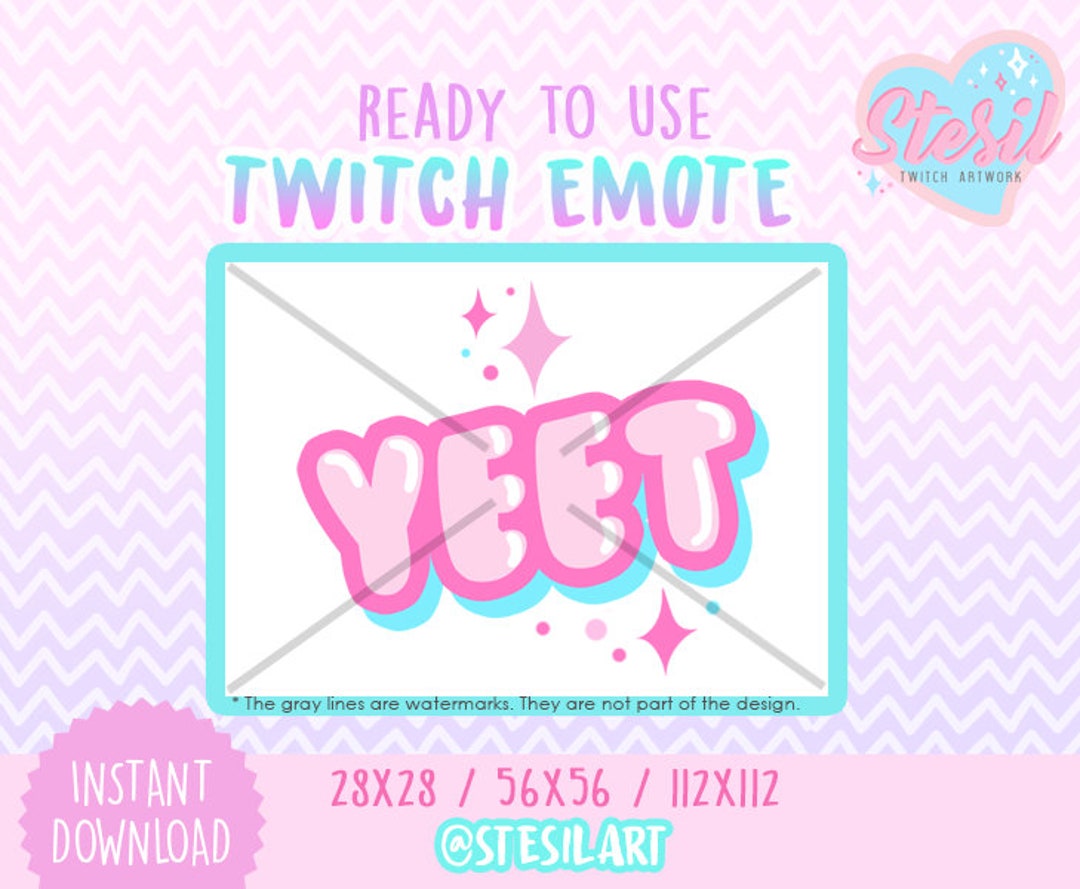 E-2 / Twitch Emote / Yeet / Pastel / Kawaii / Streamer Graphics - Etsy