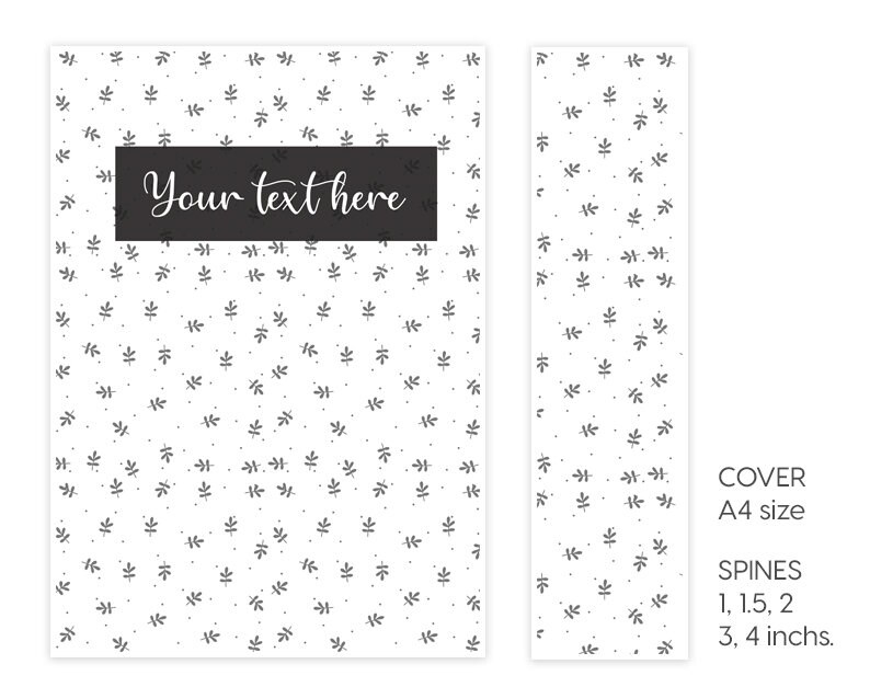 Mini Leaf Binder Cover Printable, Printable Binder Cover and Spines ...