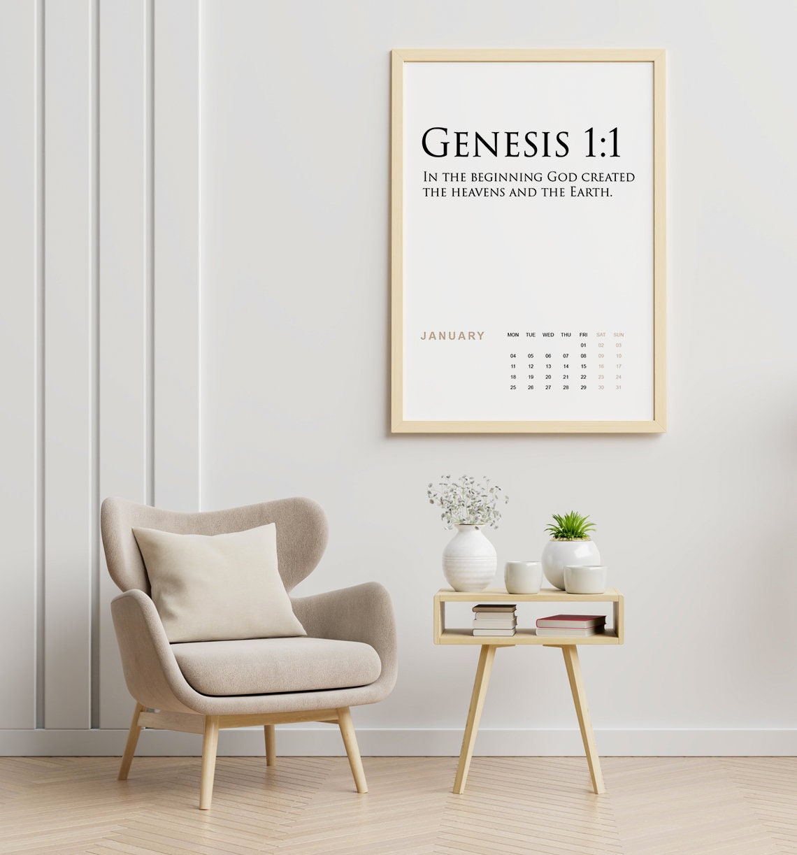 Bible verse 2021 Wall Printable Monthly Calendar for Home | Etsy