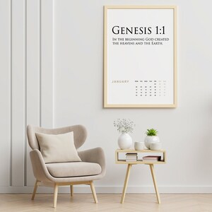 Bible verse 2021 Wall Printable Monthly Calendar for Home | Etsy