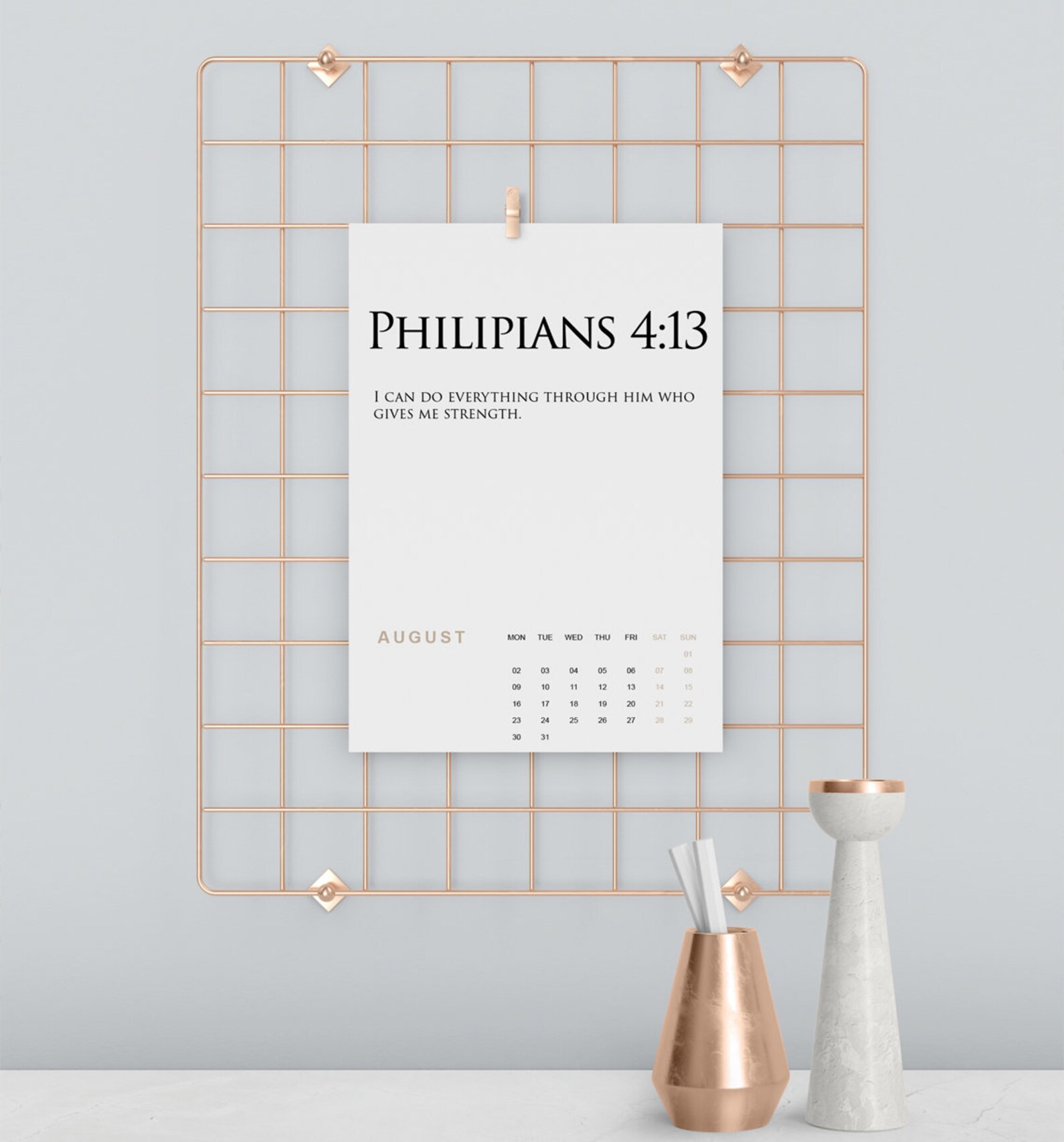 Bible verse 2021 Wall Printable Monthly Calendar for Home | Etsy