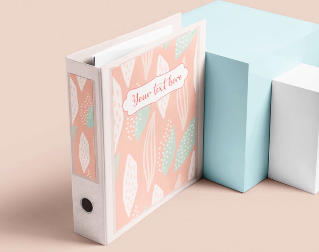 Boho Leaf Line Binder Cover and Spines Printable, Notebook Cover ...