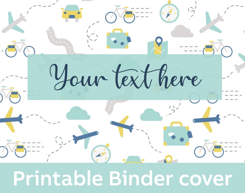 Travel Binder Cover Printable, Printable Binder Cover and Spines, Note ...