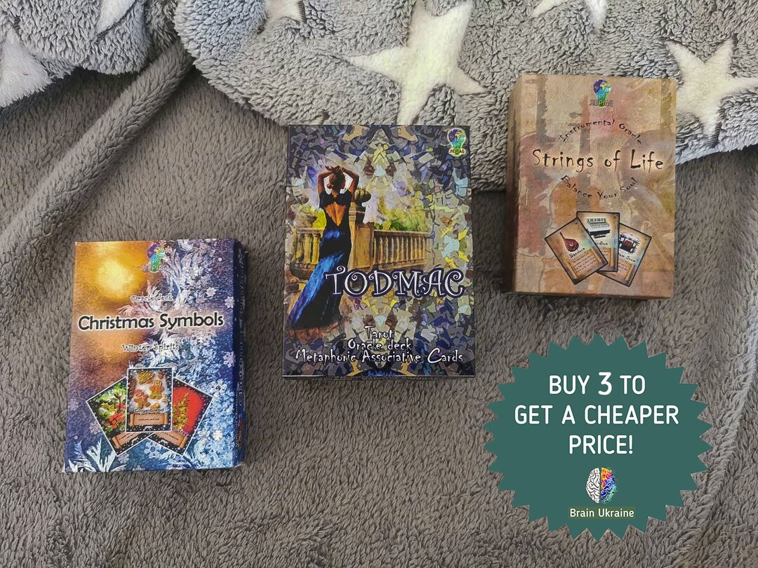3 Taro and Oracle Decks Todmac, Musical Oracle and Christmas Deck, Divination Cards, Fortune ...