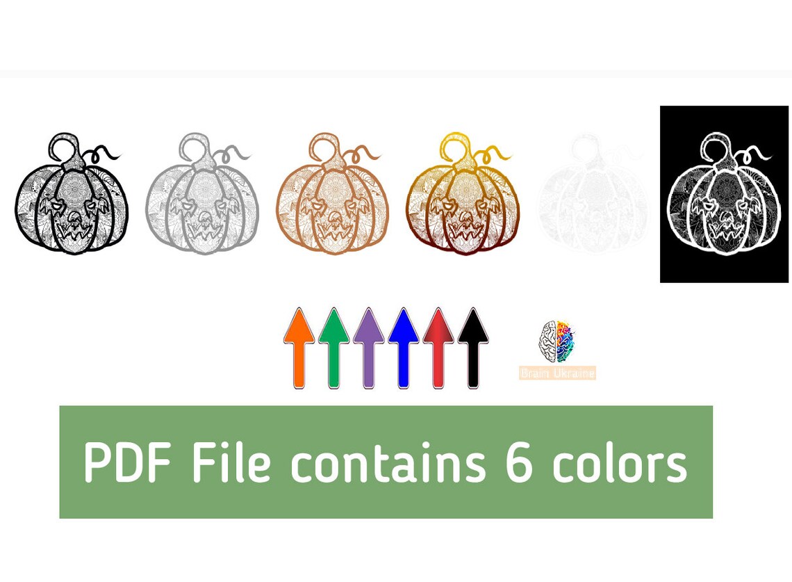 Halloween Pumpkin PNG PDF Printable coloring page | Etsy