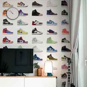 Sneakers Room Wallpaper, Gift for Men, Gift for Son, Sneakers, Teenager ...