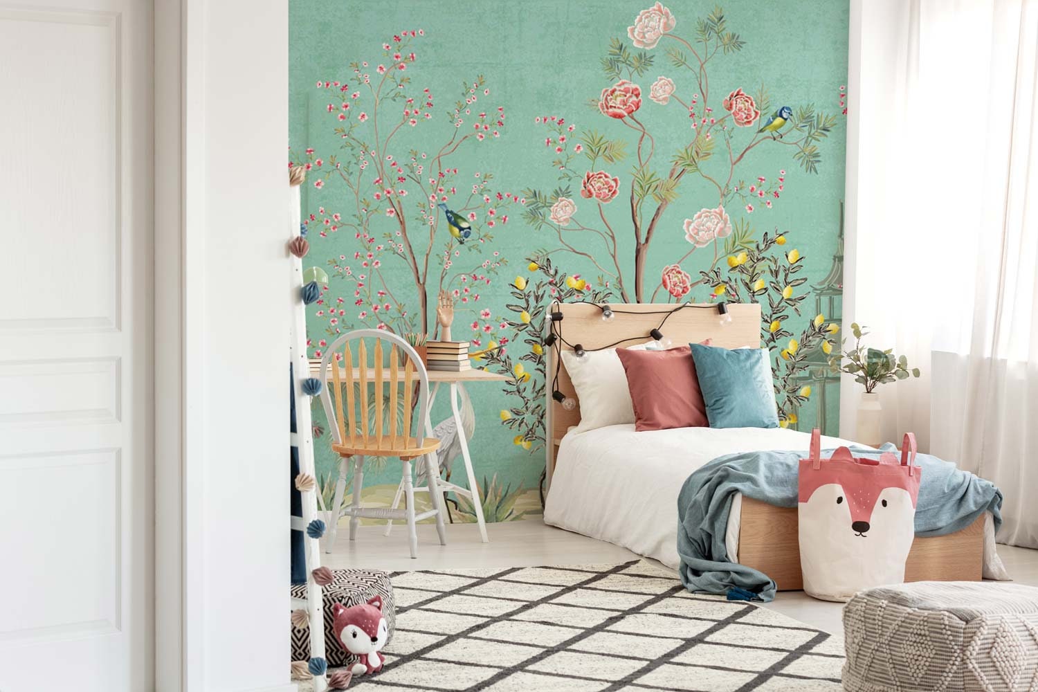 Chinese Décor Chinoiserie Wallpaper Floral Wallpaper - Etsy
