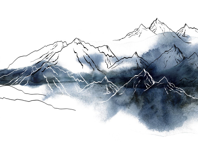 Blue Mountain Wallpaper - Blue Abstract Wallpaper - Ocean Wallpaper ...