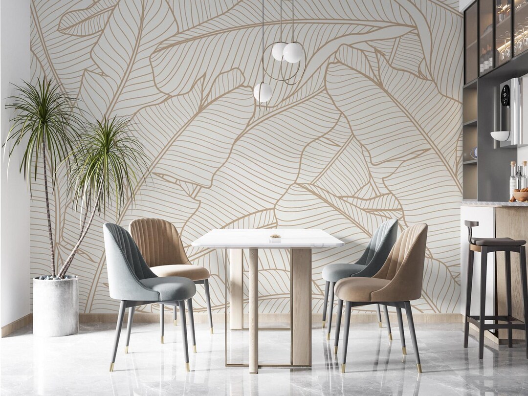 Beige Palm Leaves - Tropical Wallpaper - Leaves Beige Wallpaper - Palms ...