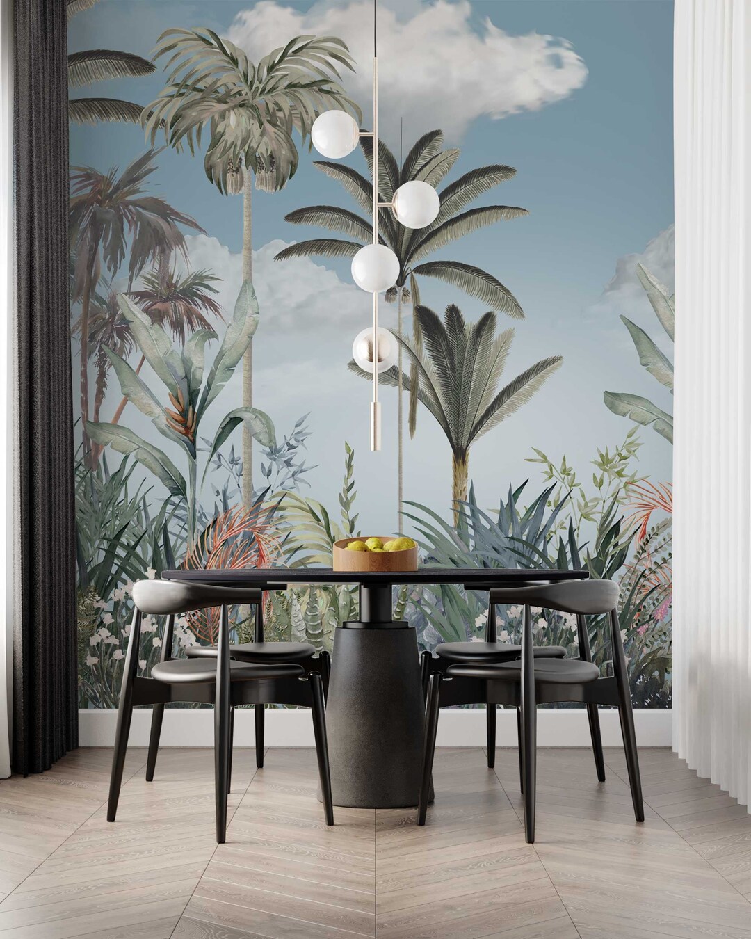 Tropical Decor Tropical Wallpaper Boho Tropical Vintage Rainforest St ...