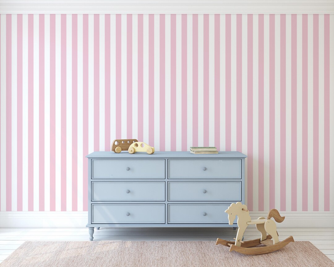 Pink Stripes Wallpaper | Vertical Lines Wall Mural | Custom Colors ...