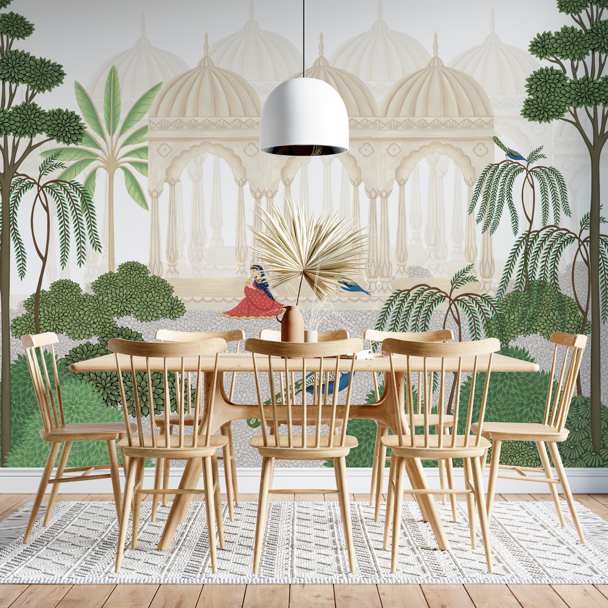 Indian Inspired Wallpaper - Ethnic Wall Mural - Landscape Wall Decor ...