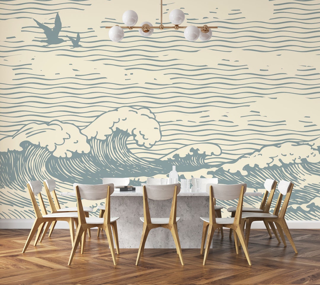 Waves Sea Removable Wallpaper Wall Mural, Peel and Stick Wallpaper ...