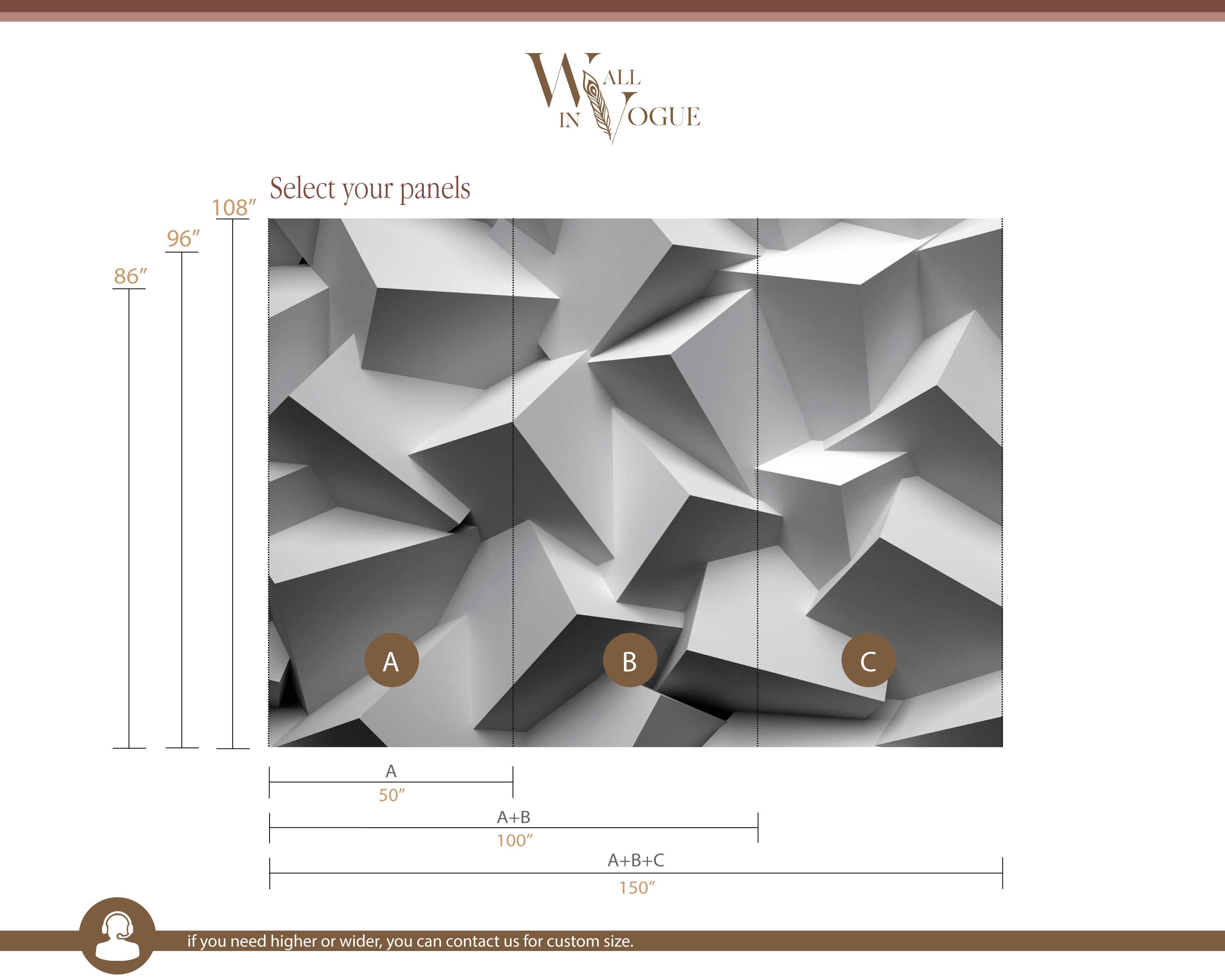 Visio Wallpaper - Peel and Stick Wallpaper - 3D Effect Wall Mural ...